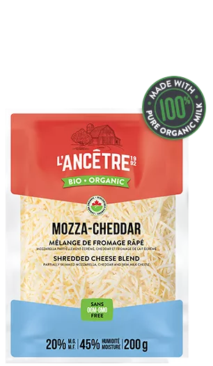 L'Ancetre Organic Shredded Cheddar Mozza Cheddar 200g – The Root Cellar PEI