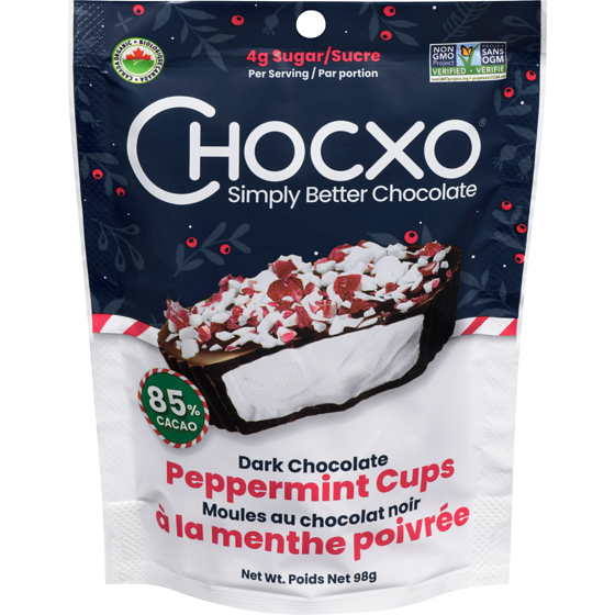 Chocxo Dark Choc Peppermint Cups 98g – The Root Cellar PEI