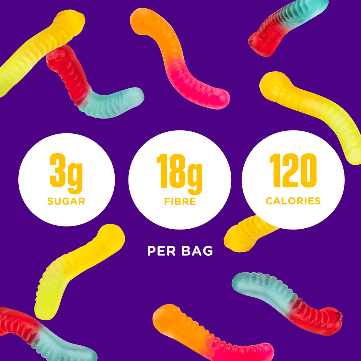 Smart Sweets Gummy Worms 50g – The Root Cellar PEI