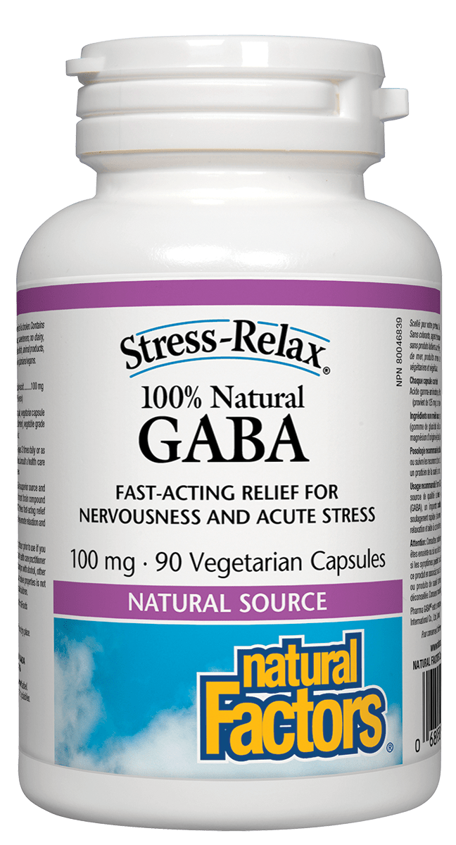 Natural Factors GABA 100mg 90 Vegetable Capsules – The Root Cellar PEI