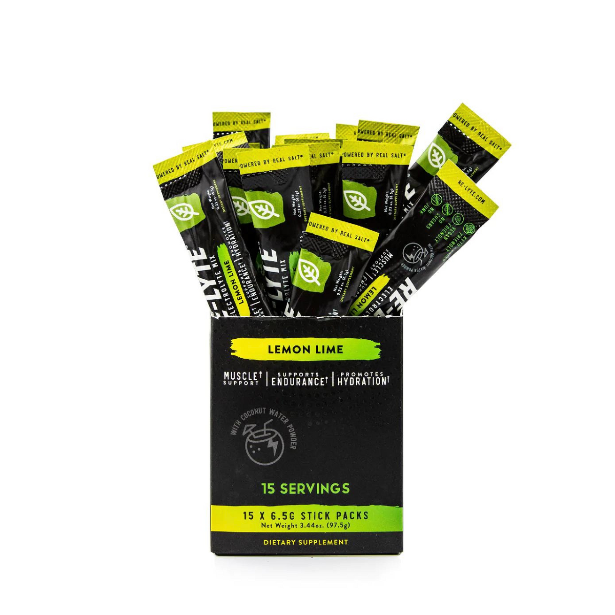 Redmond Re-Lyte Hydration Electrolyte Mix Lemon Lime Stick 6.5g 15 Pac ...